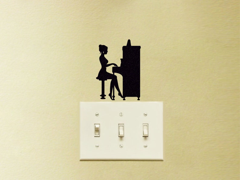Piano Player Light Switch Fabric Decal Piano Wall Sticker | Etsy