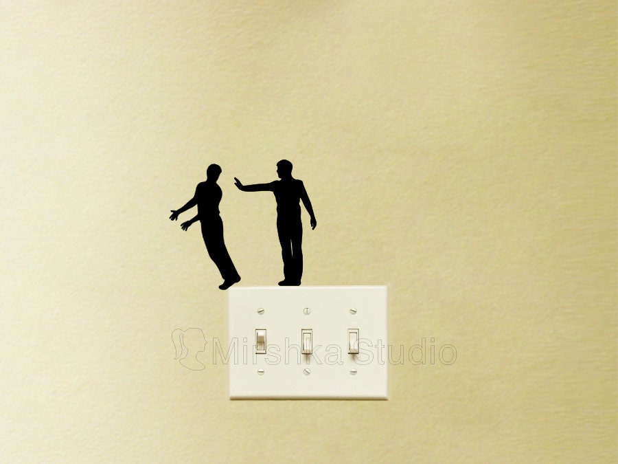 Falling Man Light Switch Fabric Sticker Man Push Vinyl Wall | Etsy