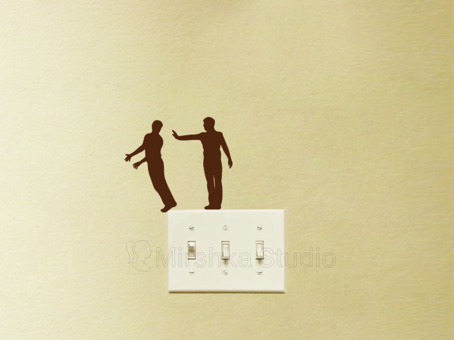 Falling Man Light Switch Fabric Sticker Man Push Vinyl Wall - Etsy