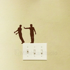 Falling Man Light Switch Fabric Sticker Man Push Vinyl Wall Decal Cool ...