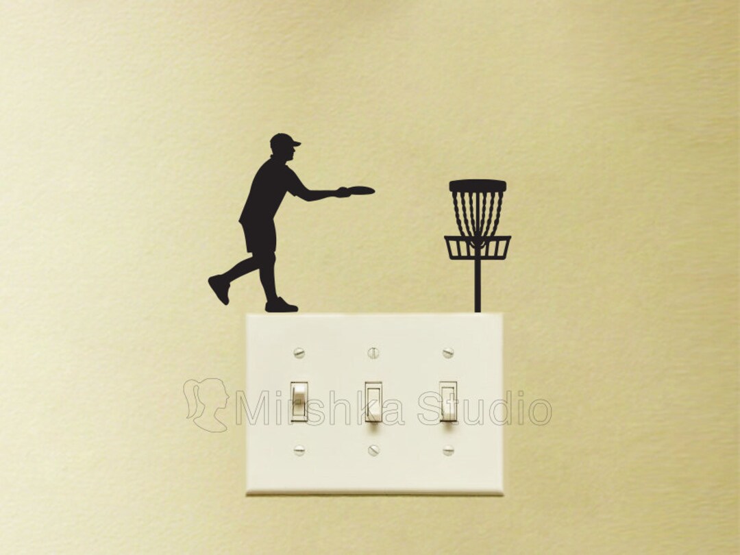 Disc Golf Light Switch Fabric Sticker Disc Golf Basket Vinyl Wall Decal ...