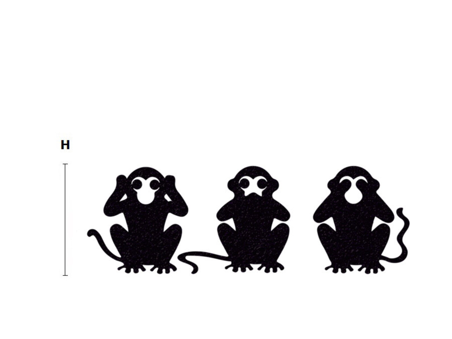 3 Monkeys Velvet Stickers Three Wise Monkeys Wall Decal - Etsy