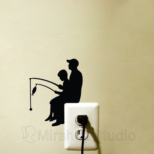 Little Boy Fishing With His Dog Vinyl Wall Sticker Decal - Etsy