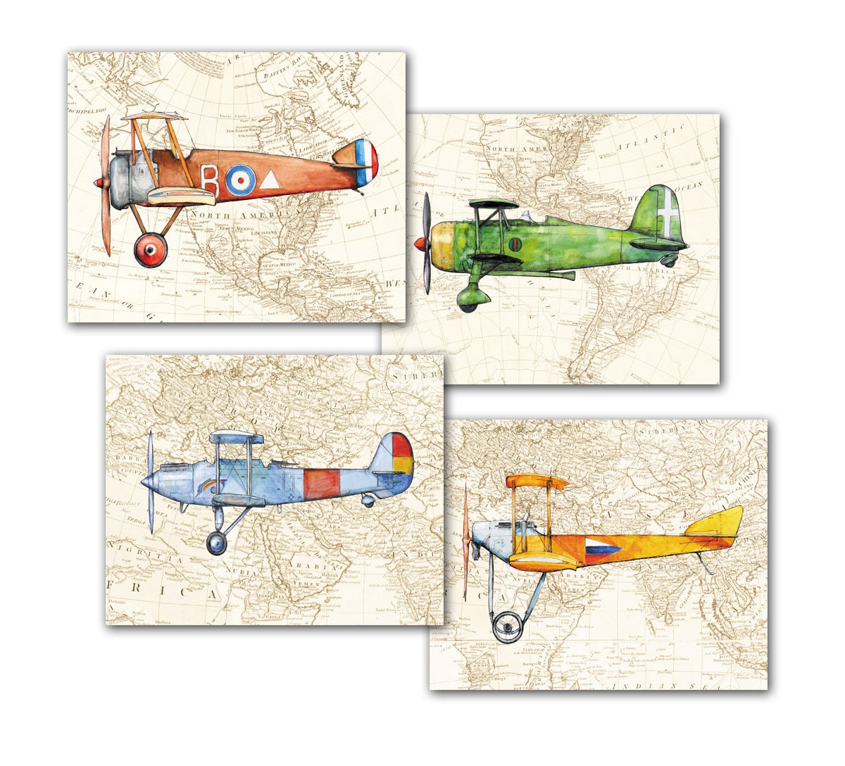 Airplane printable prints Set 4 files JPEG Instant download | Etsy