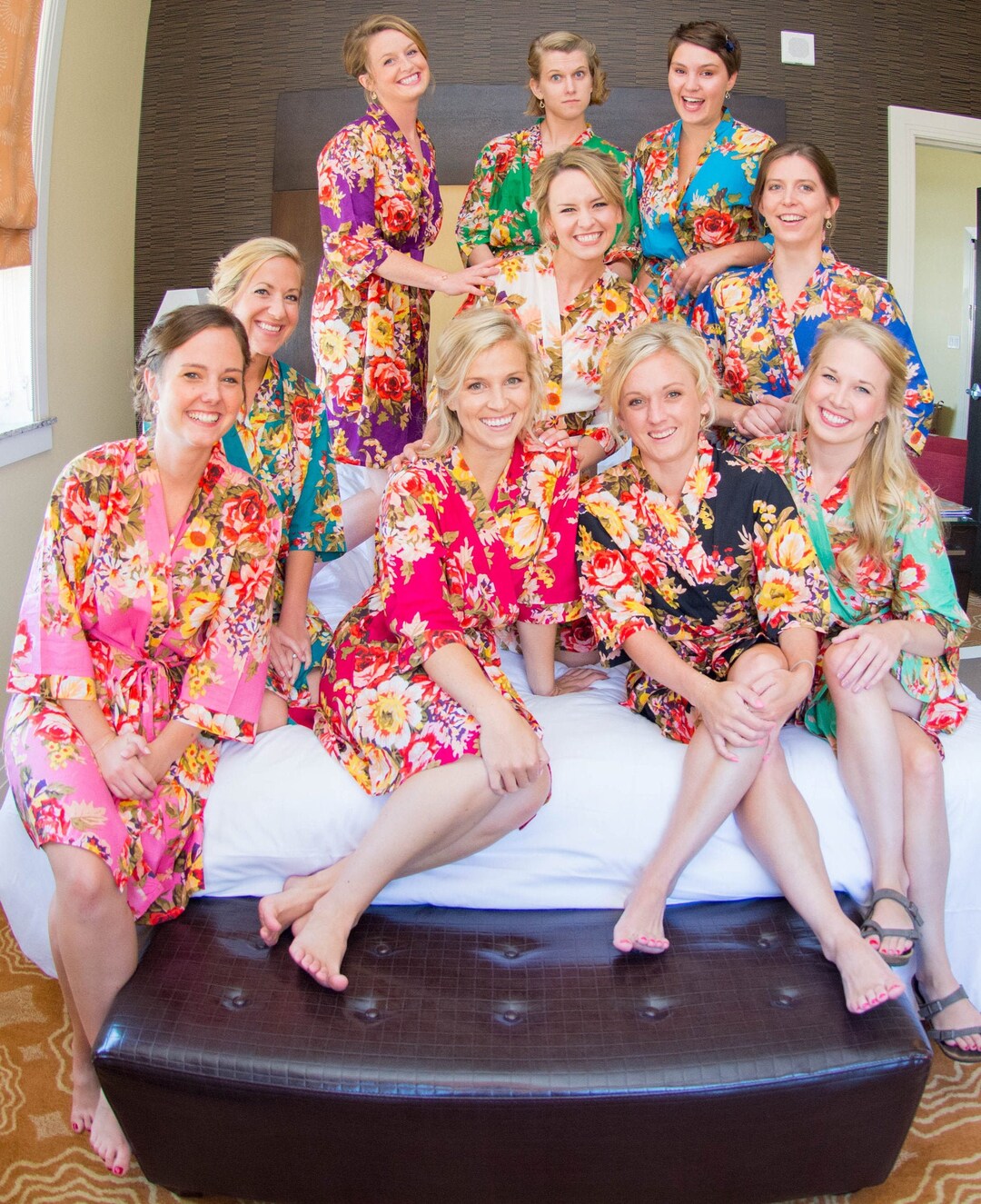 Bridesmaid Robes,rainbow Colors, Set of 2,3,4,5,6,7,8,9,10,11,12,13,14 ...