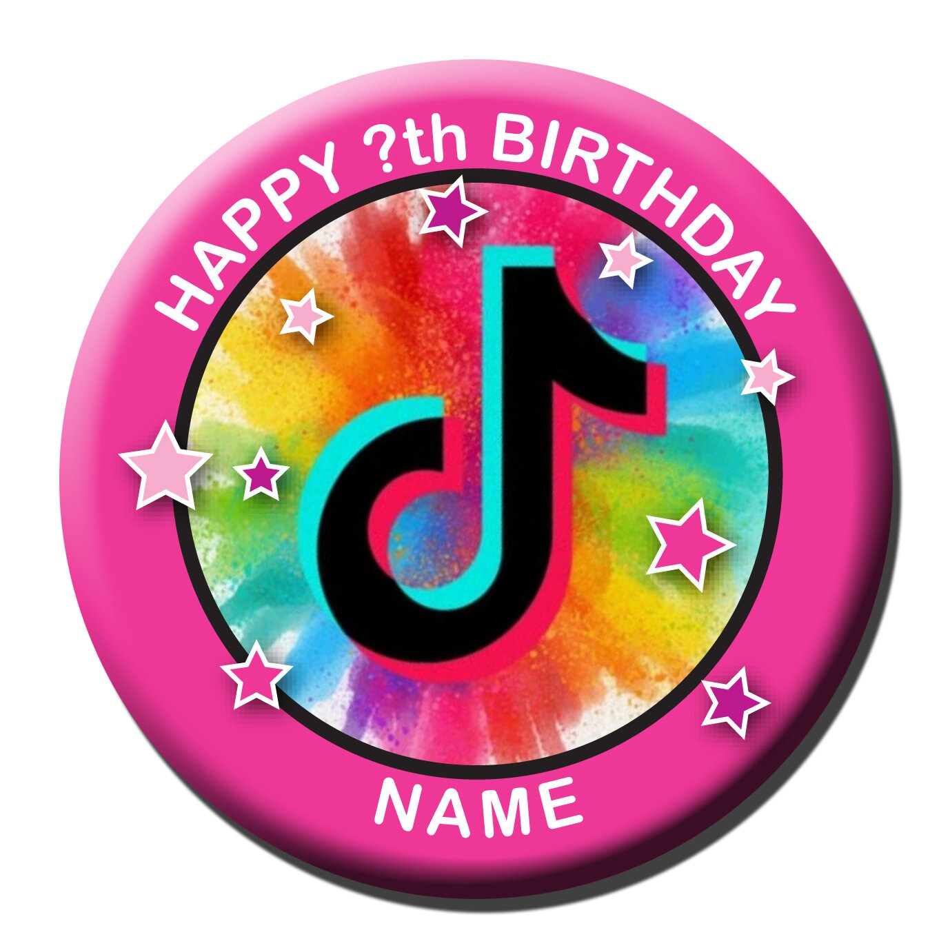 Personalised Tik Tok Birthday Badges | Etsy