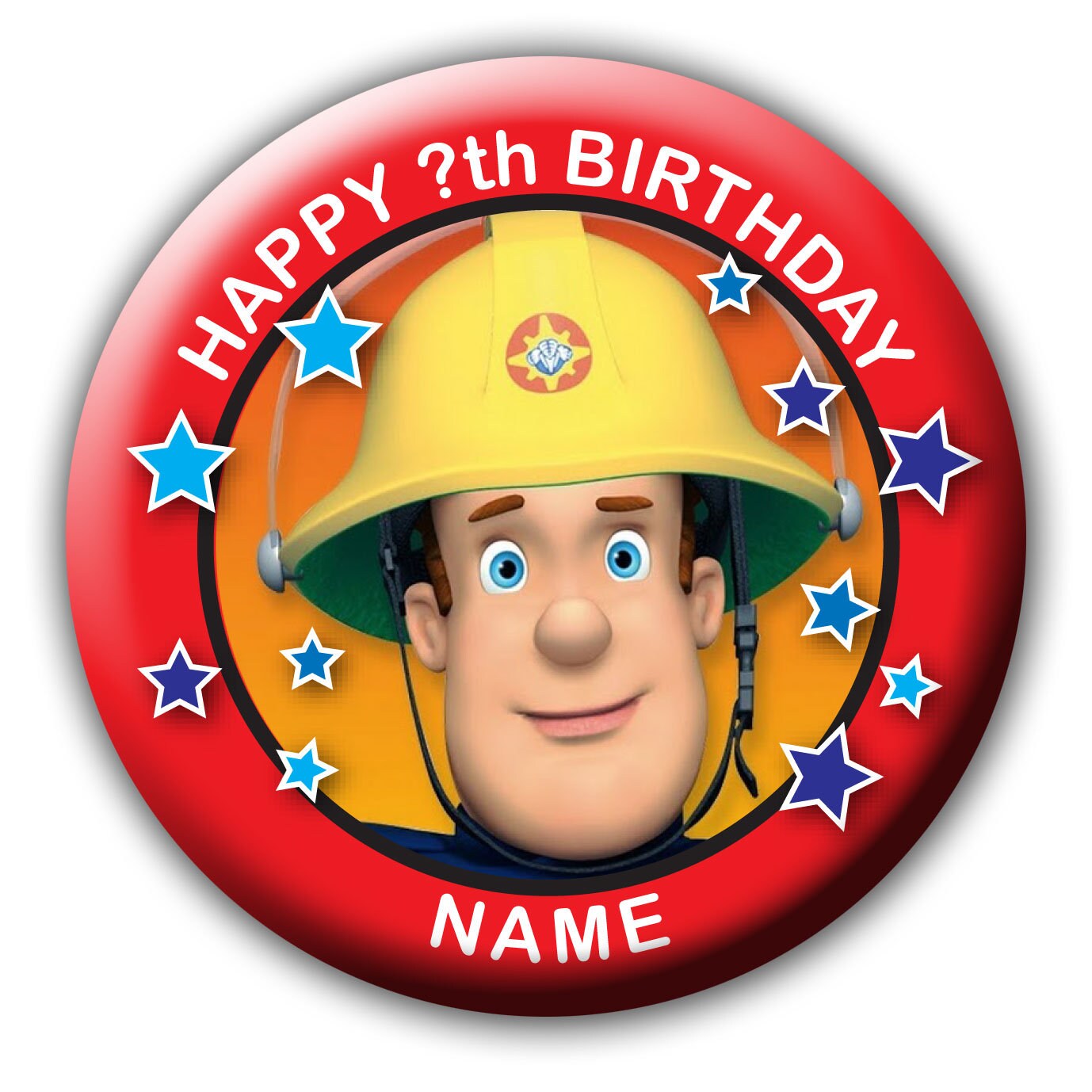 Personalised Fireman Sam Birthday Badges Etsy UK