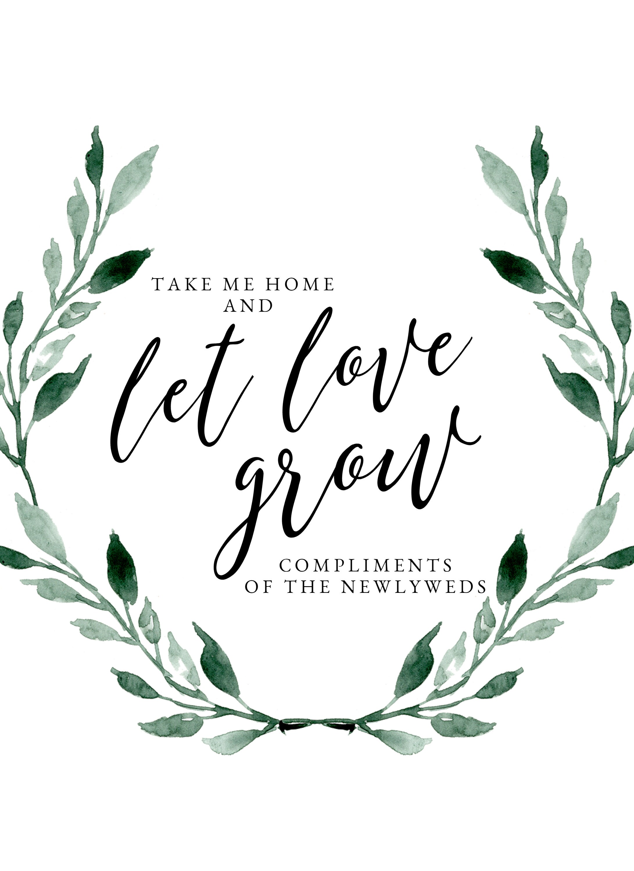 Let Love Grow Wedding Sign Bridal Shower Sign Automatic Download - Etsy