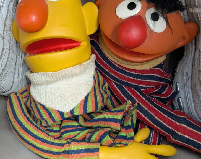 Vintage 1970s Bert and Ernie Hand Puppets - Etsy