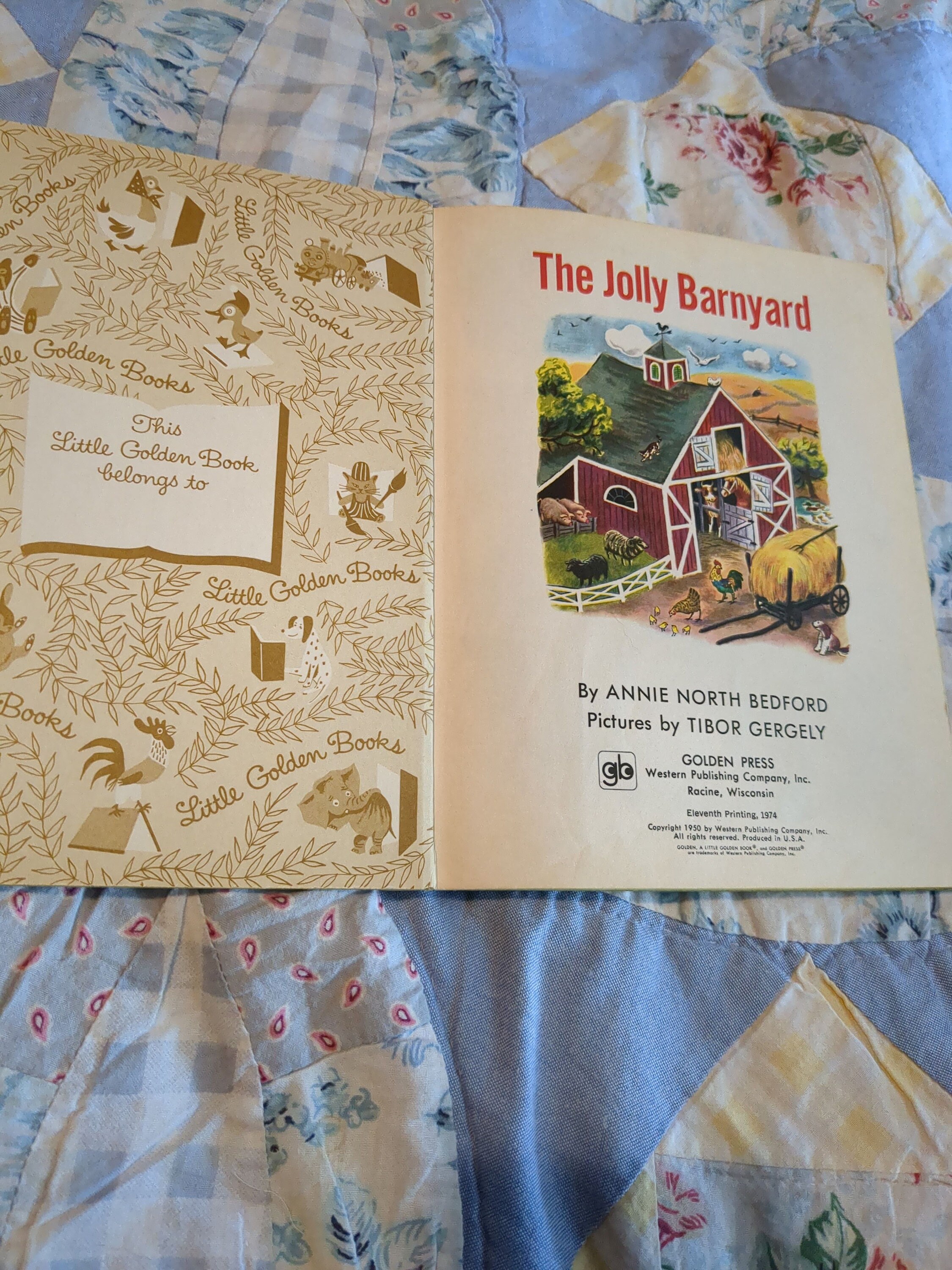 1974 the Jolly Barnyard Little Golden Book - Etsy