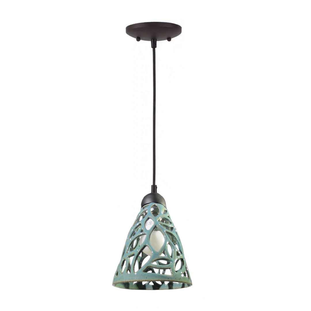 Ceramic Handmade Light Green Leaf Pendant Light - Etsy