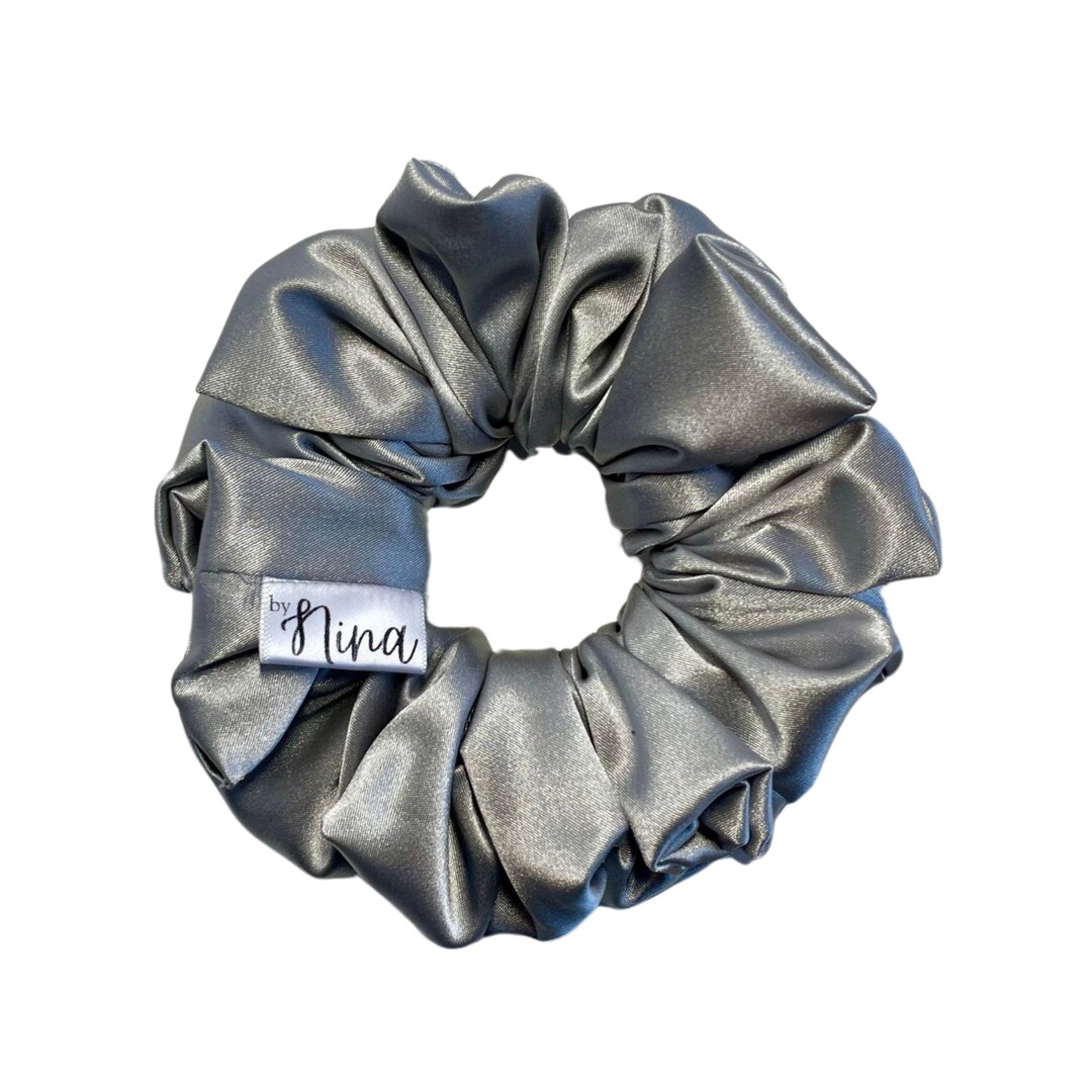 The PEWTER XL Scrunchie Silver Satin Scrunchie L Satin Scrunchie L ...