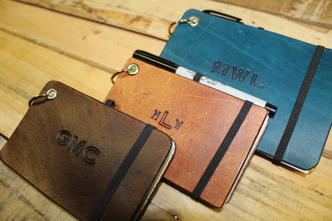 Monogrammed Leather Index Card Holder, 4"x6" Index Card Case ...