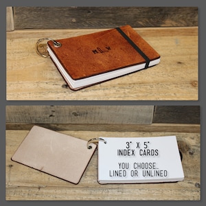 Monogrammed Leather Index Card Holder, 3" X 5" Index Card Case ...