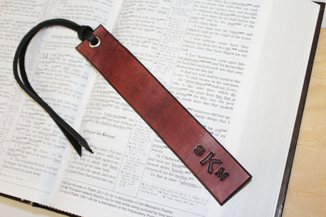 Monogram Leather Bookmark, Personalized Bookmark, Leather Third 3rd ...