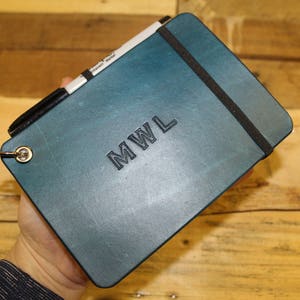 Monogrammed Leather Index Card Holder, 4"x6" Index Card Case ...