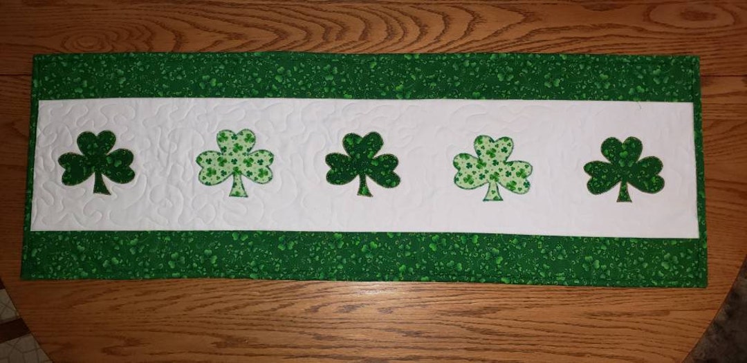 Quilted Shamrock St Patrick's Day Table Runner Choose Your Style - Etsy
