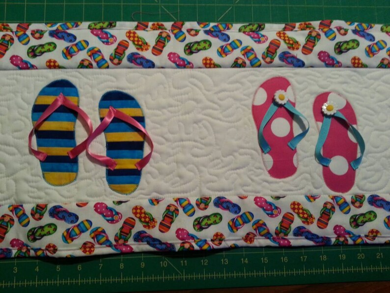 Summer Fun Flip Flop Quilted Table Runner - Etsy