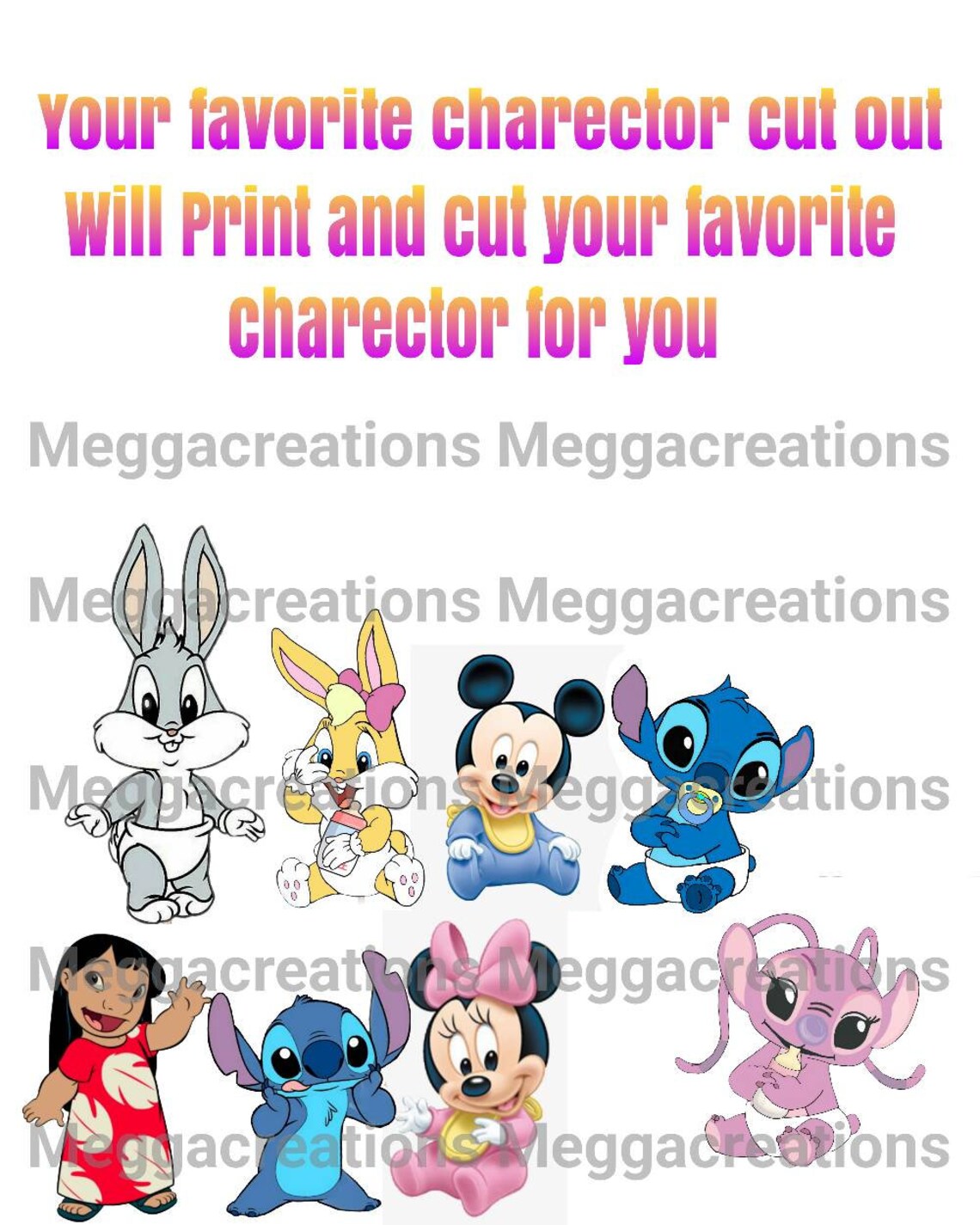 Charector Print and Cut Out Choose Your Charector S - Etsy