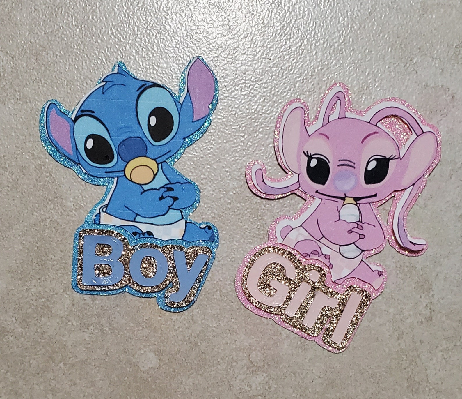 Stitch Inspired Gender Reveal Pins team Boy Or team Gril | Etsy