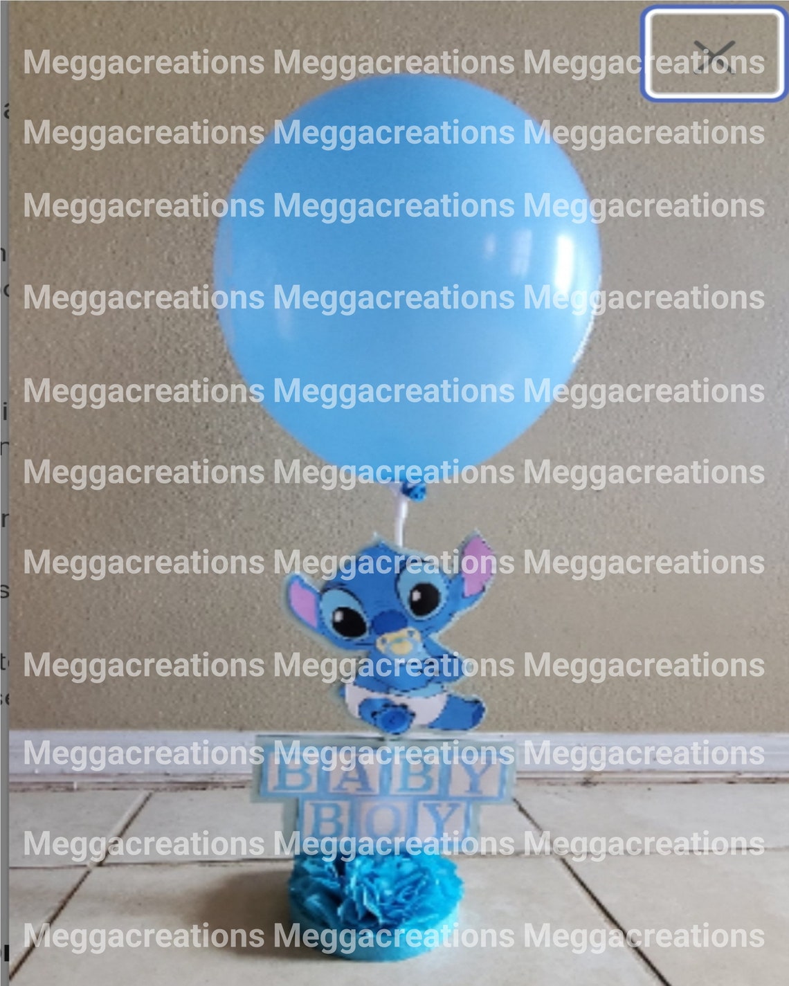 Baby Boy Stitch or Baby Girl Angel Centerpiece Double Sided - Etsy