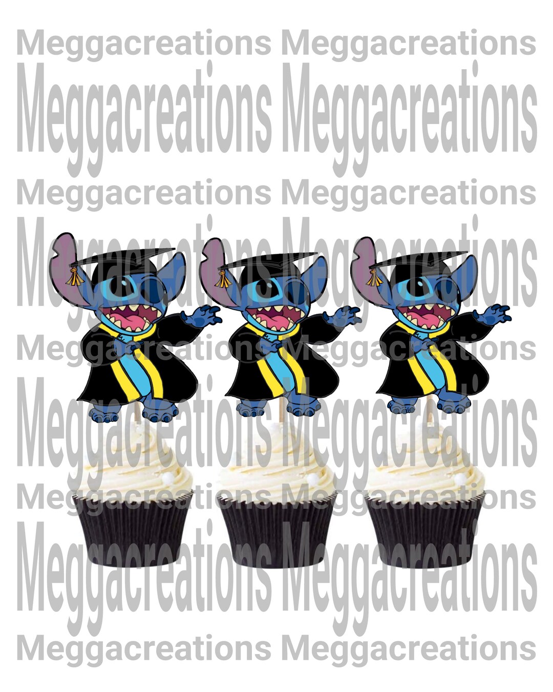 Stitch Graduation Cupcake Toppers - Etsy