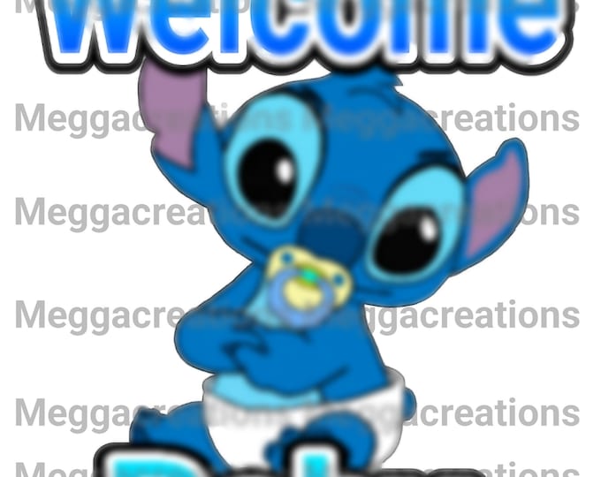 Stitch welcome Baby PNG Digital Download - Etsy