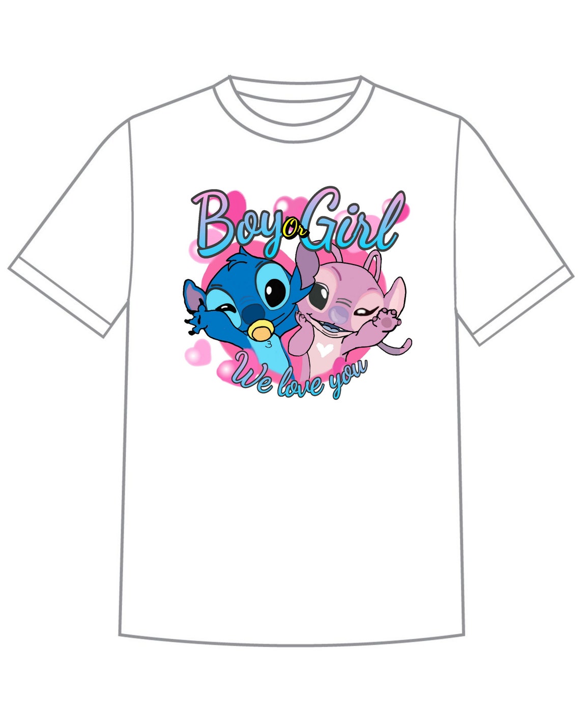 Gender Reveal Stitch And Angel Loved Digital Down Load Etsy