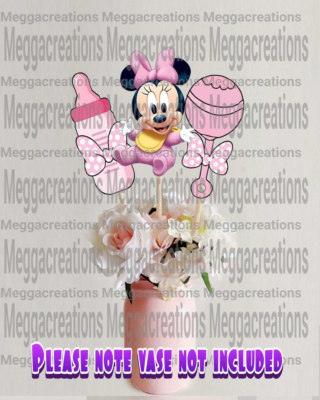 Baby Minnie Mouse Decorative Centerpiece Sticks (vale Not Included) - Etsy
