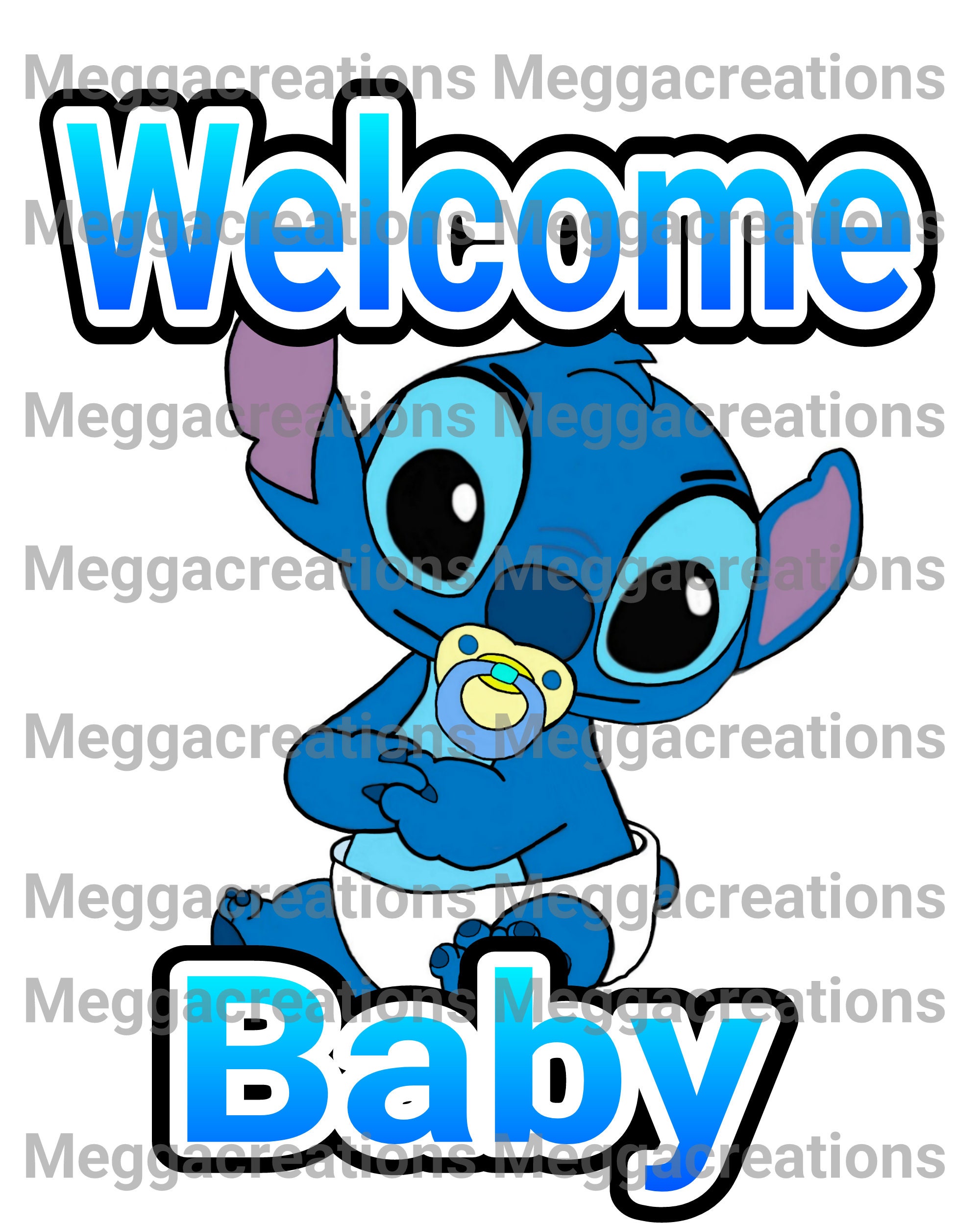 Stitch welcome Baby PNG Digital Download - Etsy