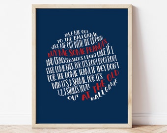 Take Me Out to the Ball Game Baseball Decor Printable Wall Art - Etsy
