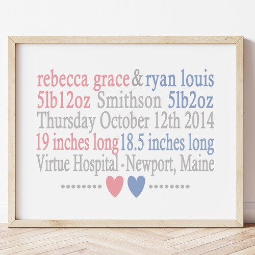 TWIN NURSERY DECOR Twin Girl Nursery Twin Boy Sign Baby - Etsy
