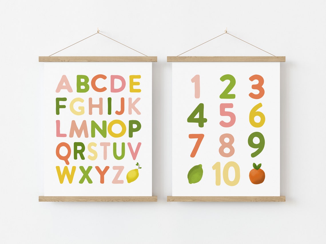 Citrus Nursery Decor Alphabet Nursery Prints ABC Nursery - Etsy