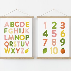 Citrus Nursery Decor, Alphabet Nursery Prints, ABC Nursery Art, Lemon ...