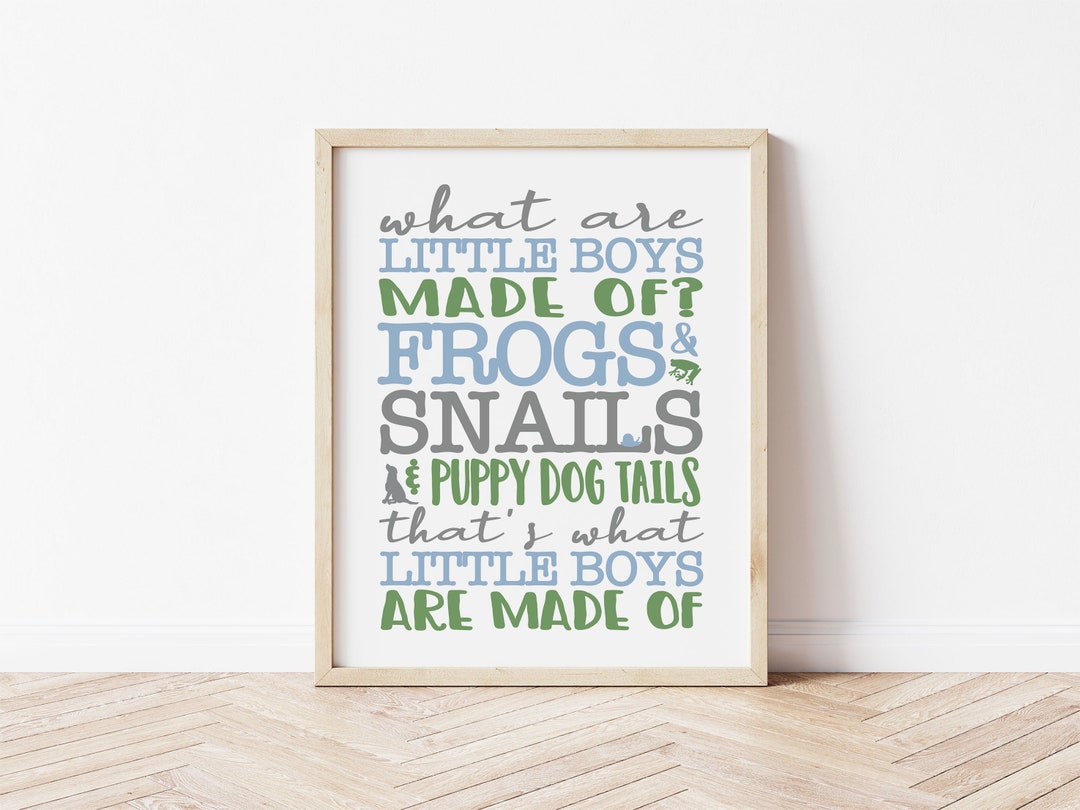 What Are Little Boys Made of Wall Art, Frogs and Snails, Snips and ...