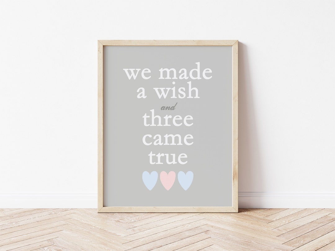 Triplet Nursery Art Print, Triplet Baby Gift, Triplet Quote, Triplet ...