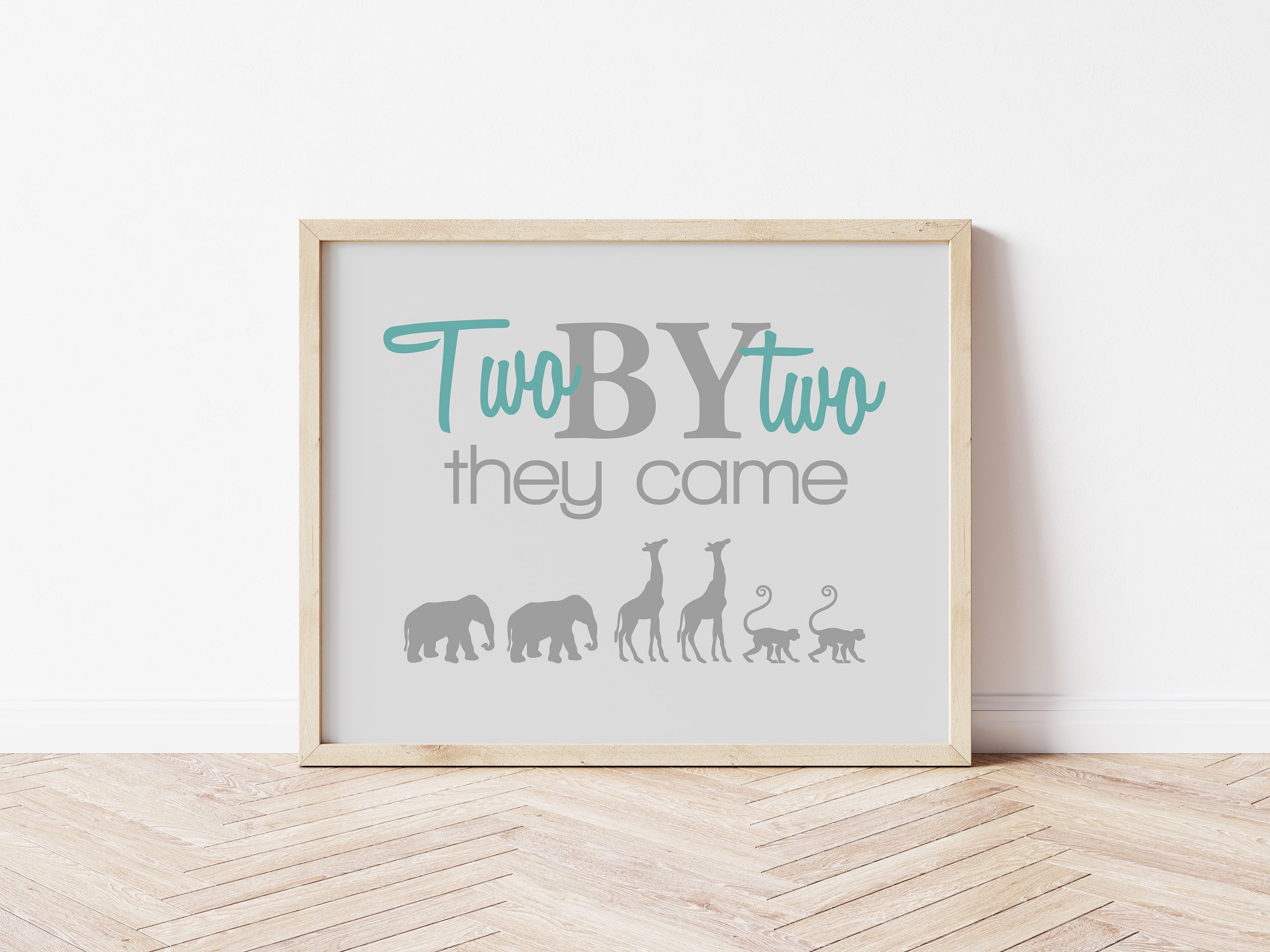Two by Two They Came Twin Nursery Decor, Noahs Ark Twin Baby Gift, Boy ...