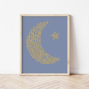 Moon Nursery Decor, Personalized Space Theme Nursery Art, Custom Moon ...