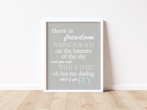 What If You Fly Inspirational Quote Wall Art Erin Hanson - Etsy