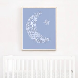 Moon Nursery Decor, Personalized Space Theme Nursery Art, Custom Moon ...