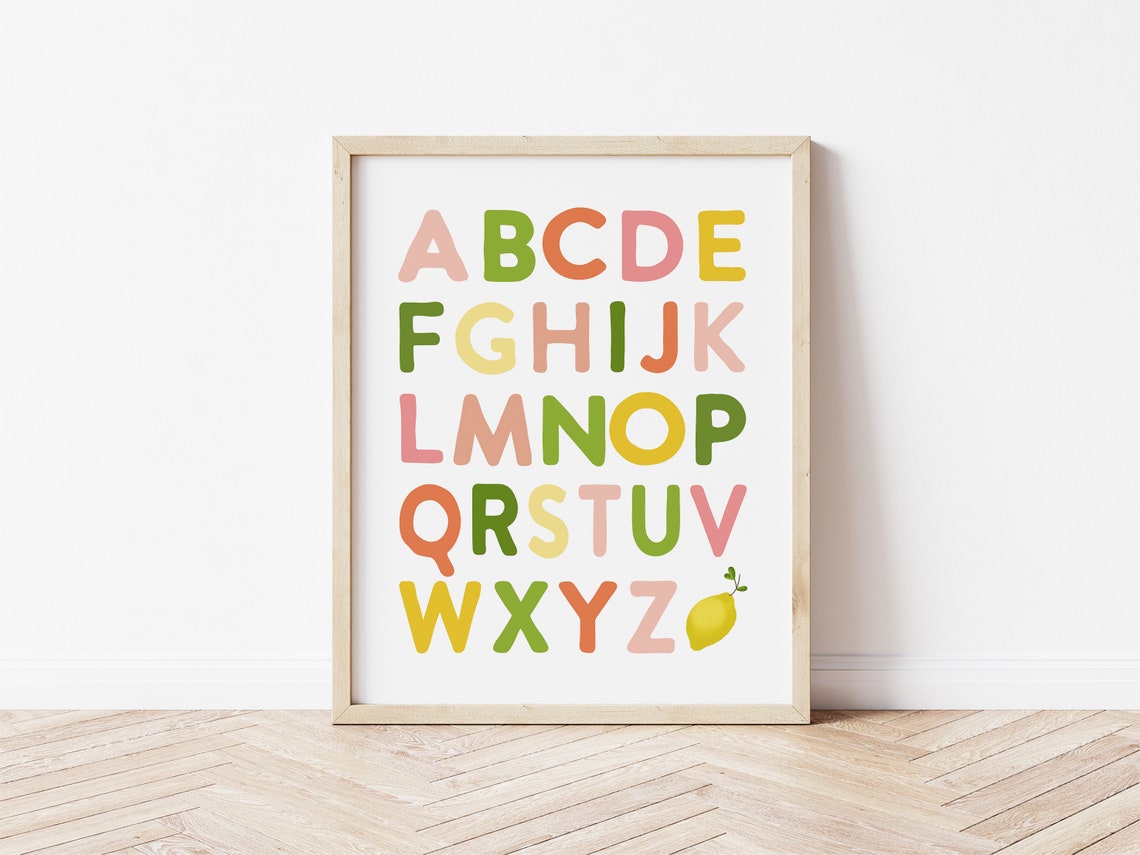 Citrus Nursery Decor Alphabet Nursery Prints ABC Nursery - Etsy