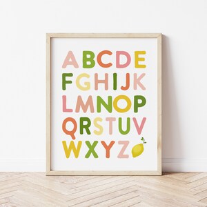 Citrus Nursery Decor, Alphabet Nursery Prints, ABC Nursery Art, Lemon ...