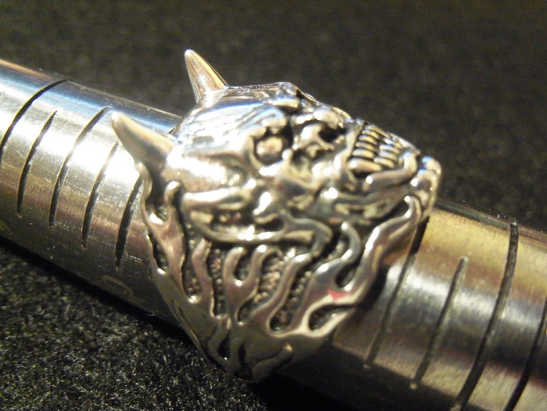 Devil Demon Head Biker Ring D-2 | Etsy
