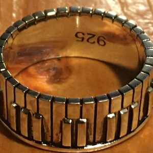 Piano Key Ring Sterling Silver Unique - Etsy