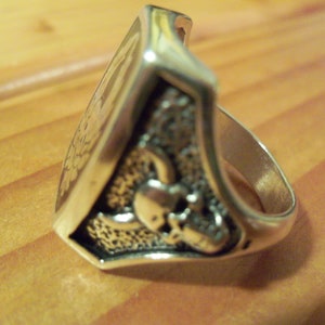 Winged Fury Skull With Skulls With Horns on Sides Biker Ring # W-2 - Etsy