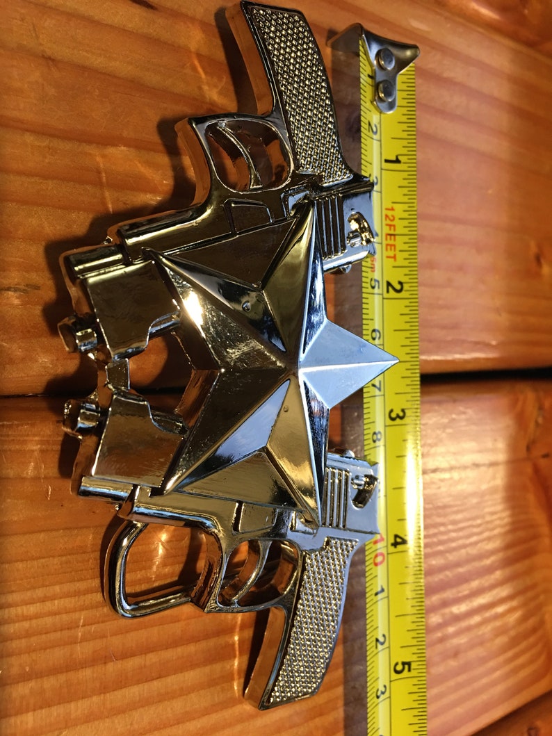 2 Guns & Star Badge Belt Buckle | Etsy