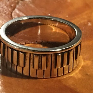 Piano Key Ring Sterling Silver Unique - Etsy