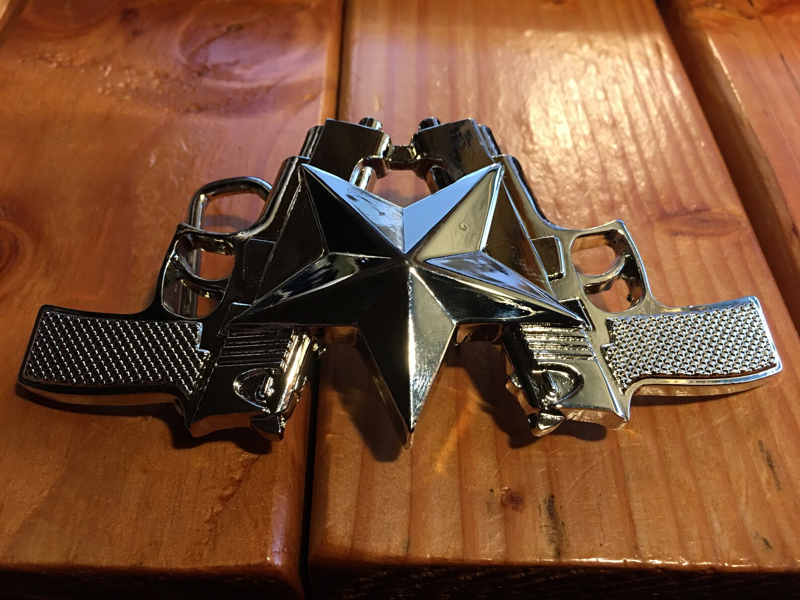2 Guns & Star Badge Belt Buckle - Etsy
