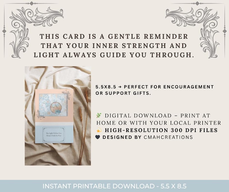 The Light Within You Printable Card | Lotus Flower Encouragement Card ...