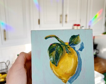 The Lemon Tree II 5 X 7 Original Lemon Painting on Canvas Panel by ...